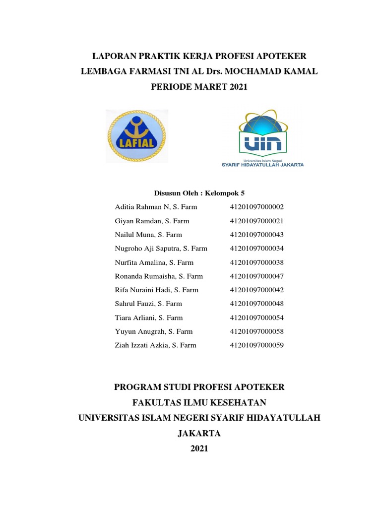 Laporan PKPA LAFIAL Maret 2021 | PDF