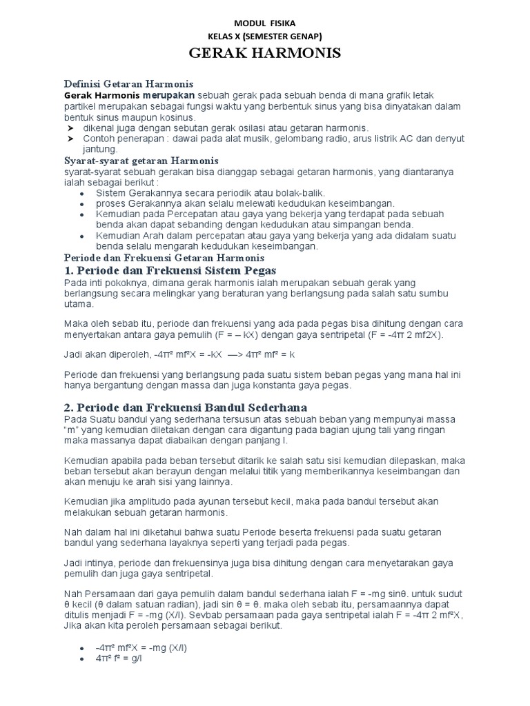 Gerak Harmonis | PDF