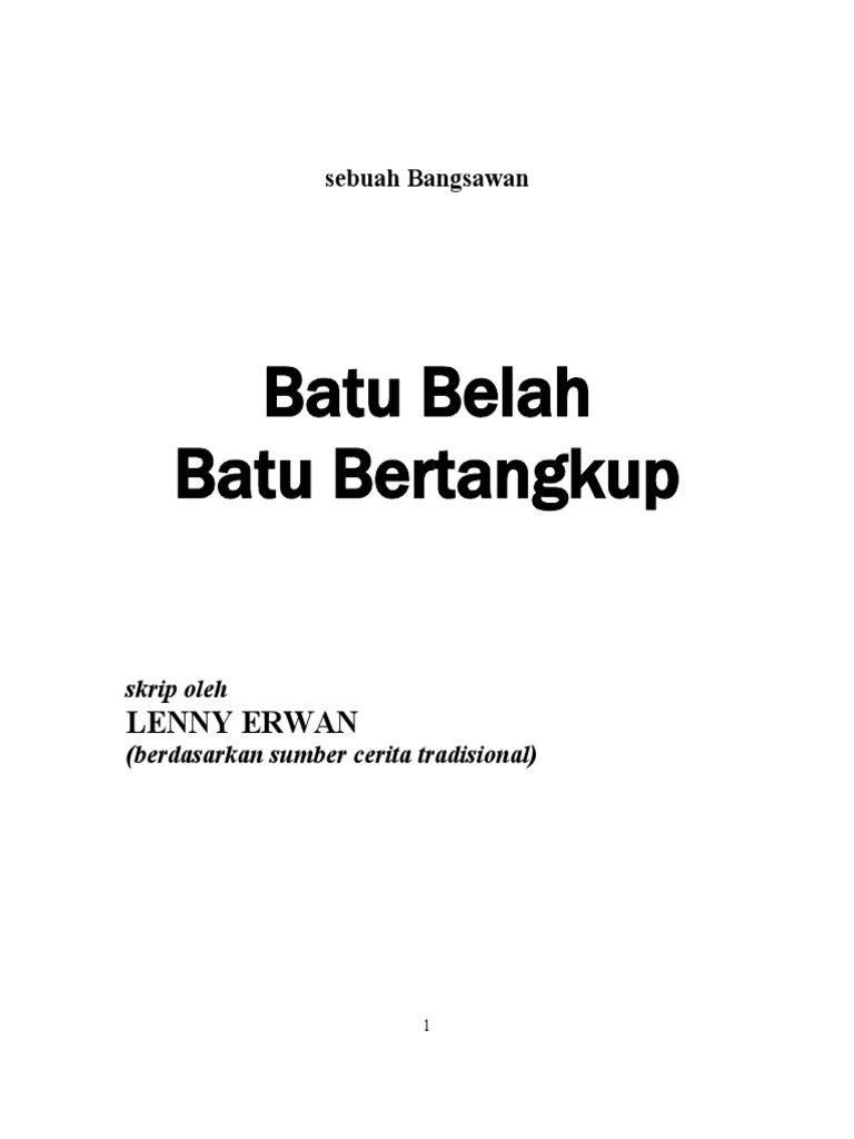 Bangsawan Batu Belah Batu Bertangkup Pdf