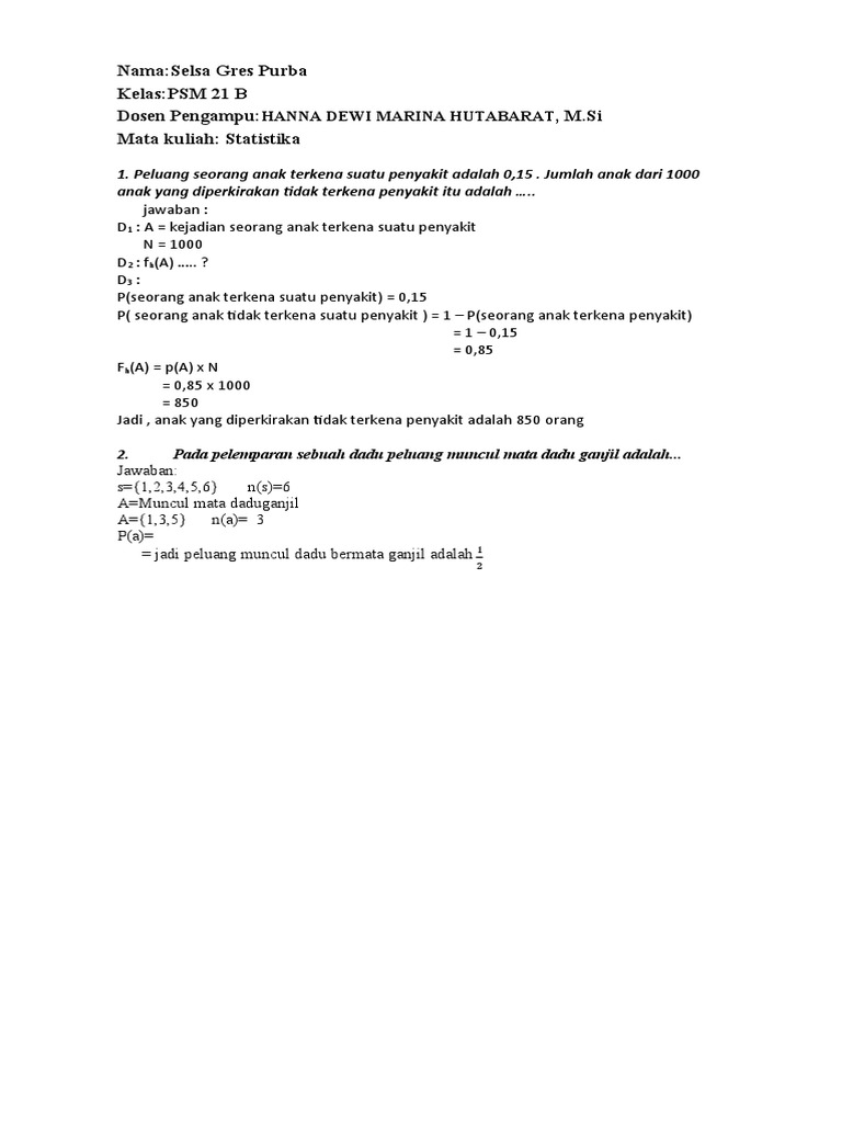 Kumpulan Contoh Soal Probabilitas | PDF