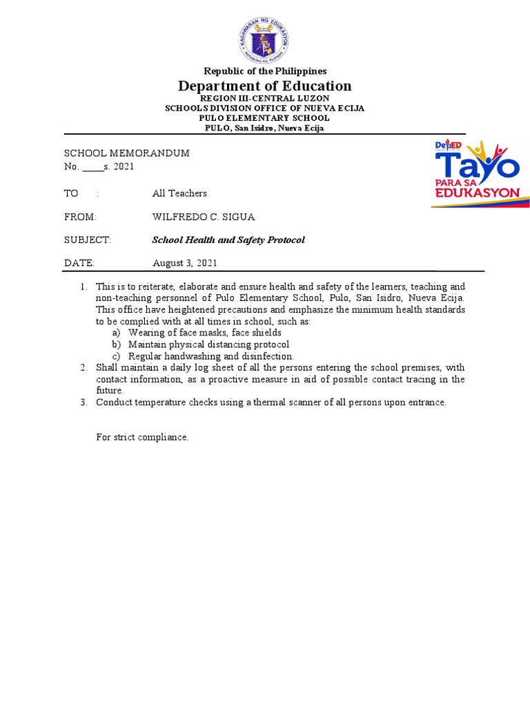 Department of Education: Republic of The Philippines | PDF