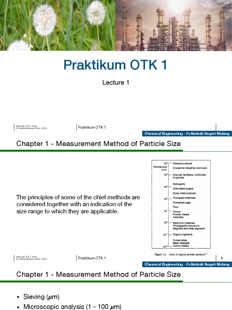 Lecture 1 - Measurement of Particle Size | PDF | Physical Sciences ...
