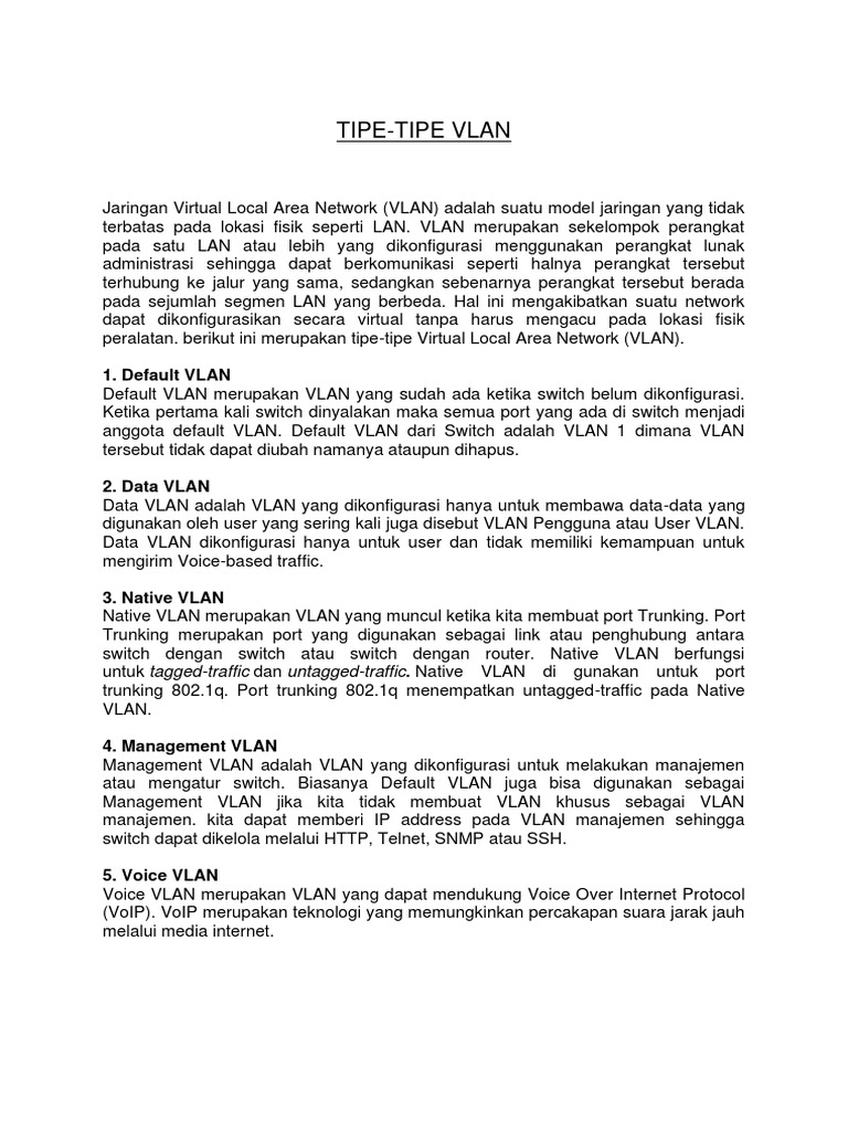 Tipe Vlan | PDF