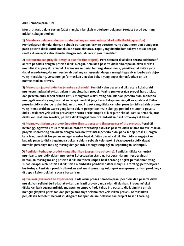 Alur Pembelajaran PJBL | PDF