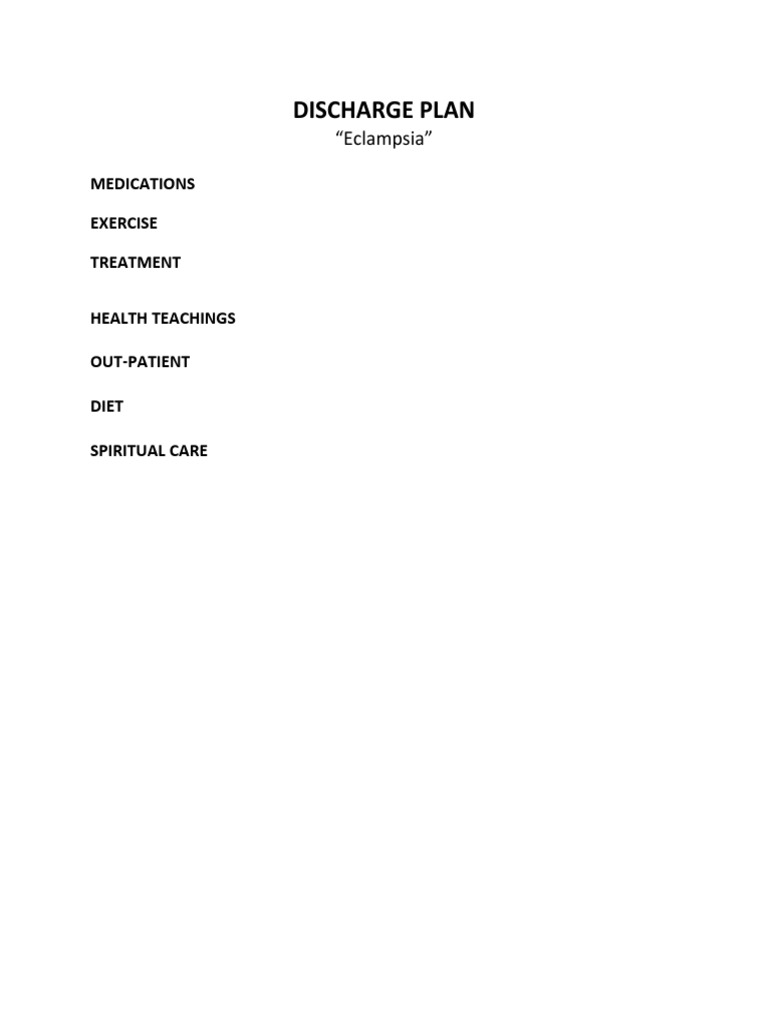 Discharge Plan | PDF