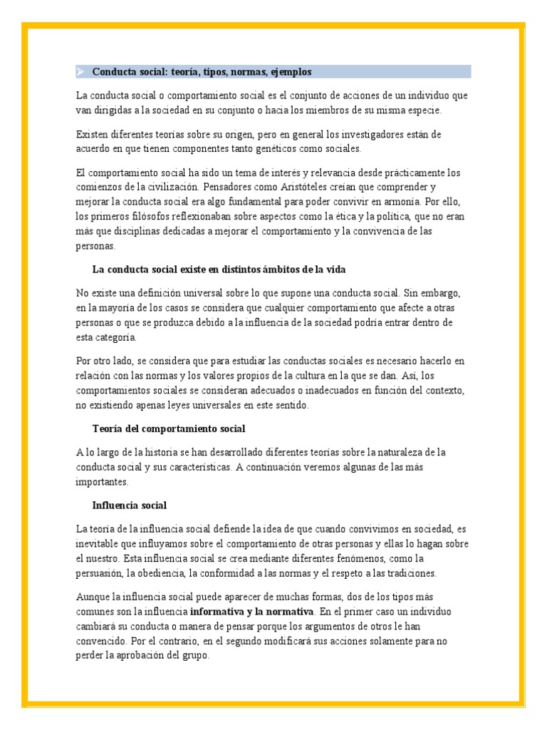 Conducta Social | Descargar gratis PDF | Comportamiento | Teoría