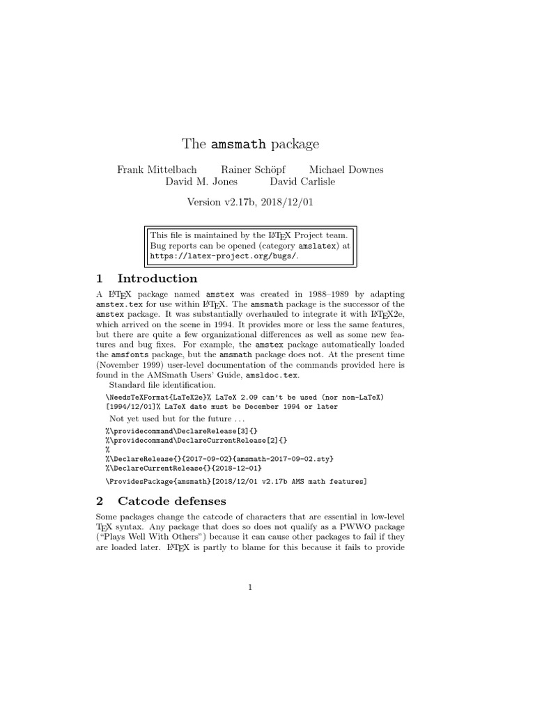 Amsmath | PDF | Ellipsis | Te X