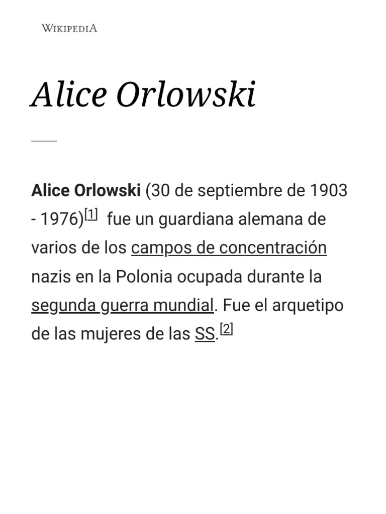 Alice Orlowski | PDF | Crímenes de guerra nazis | Alemania nazi