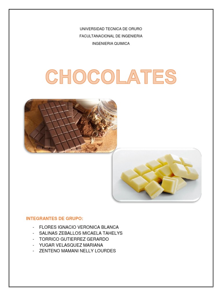 CHOCOLATES - Informe | PDF | Chocolate | Sólidos de cacao