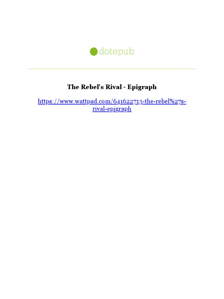The Rebel's Rival - Epigraph | PDF