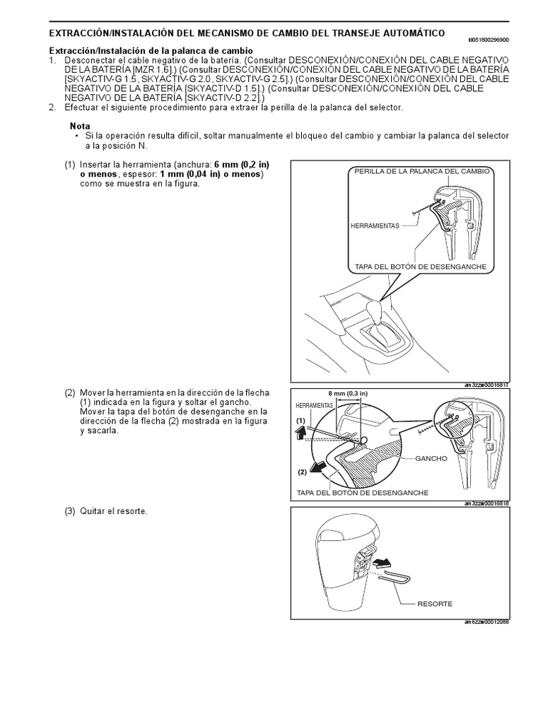 2-Extracción - Instalación Del Mecanismo de Cambio Del Transeje ...