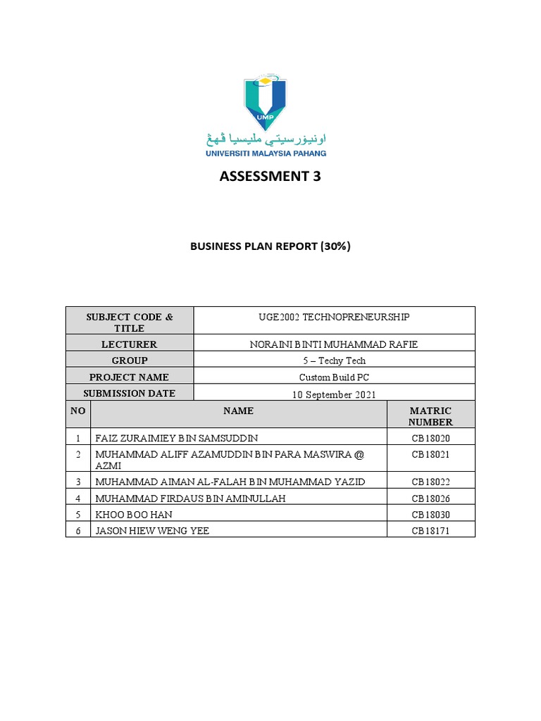 Business Plan Report | PDF | Personal Computers | Marketing
