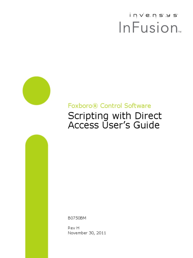 Foxboro Control Software Scripting With Direct Access User's Guide ...
