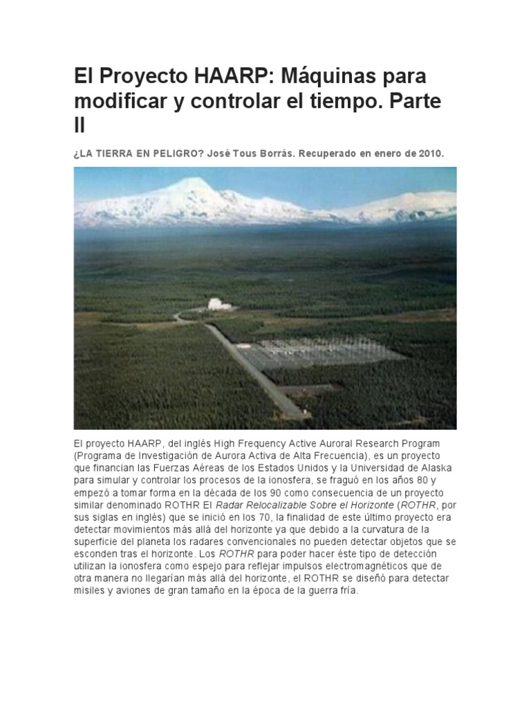 Peligros del Proyecto HAARP en Perú | PDF | Ciencia y matemáticas