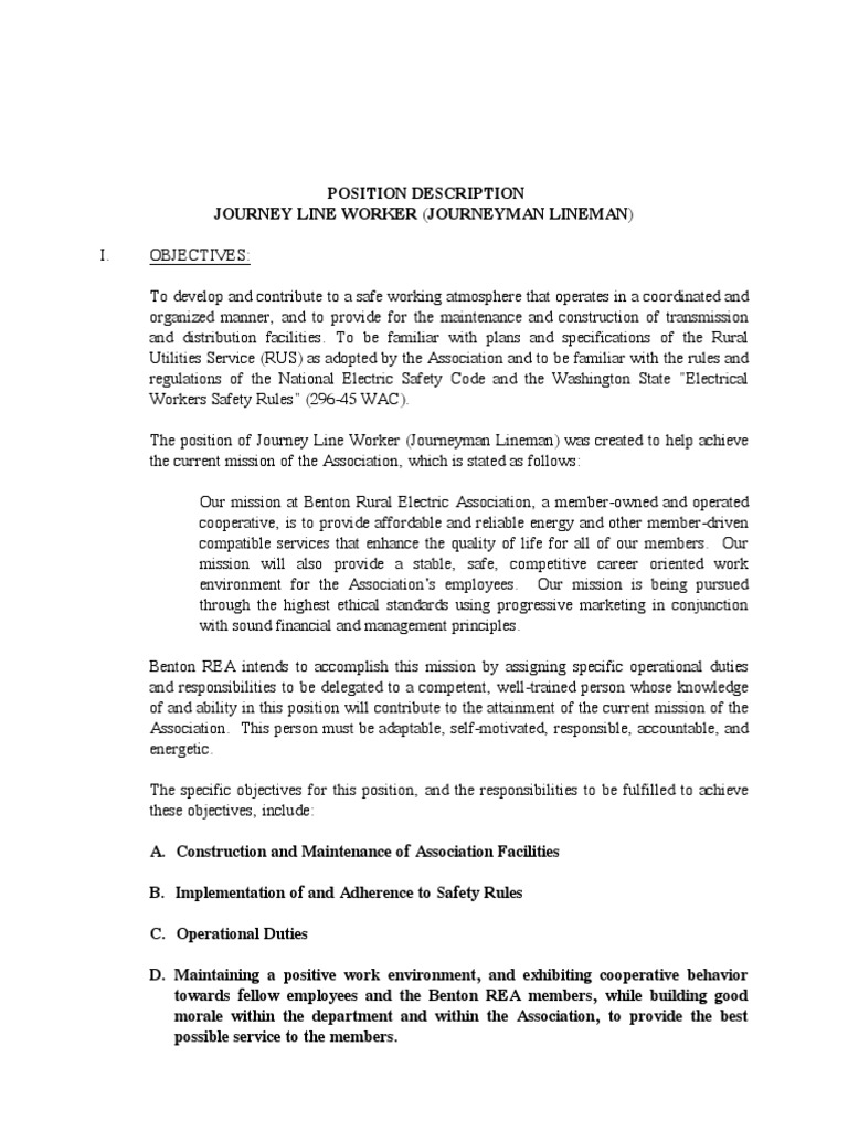 Lineman | PDF | Occupational Safety And Health | Employment