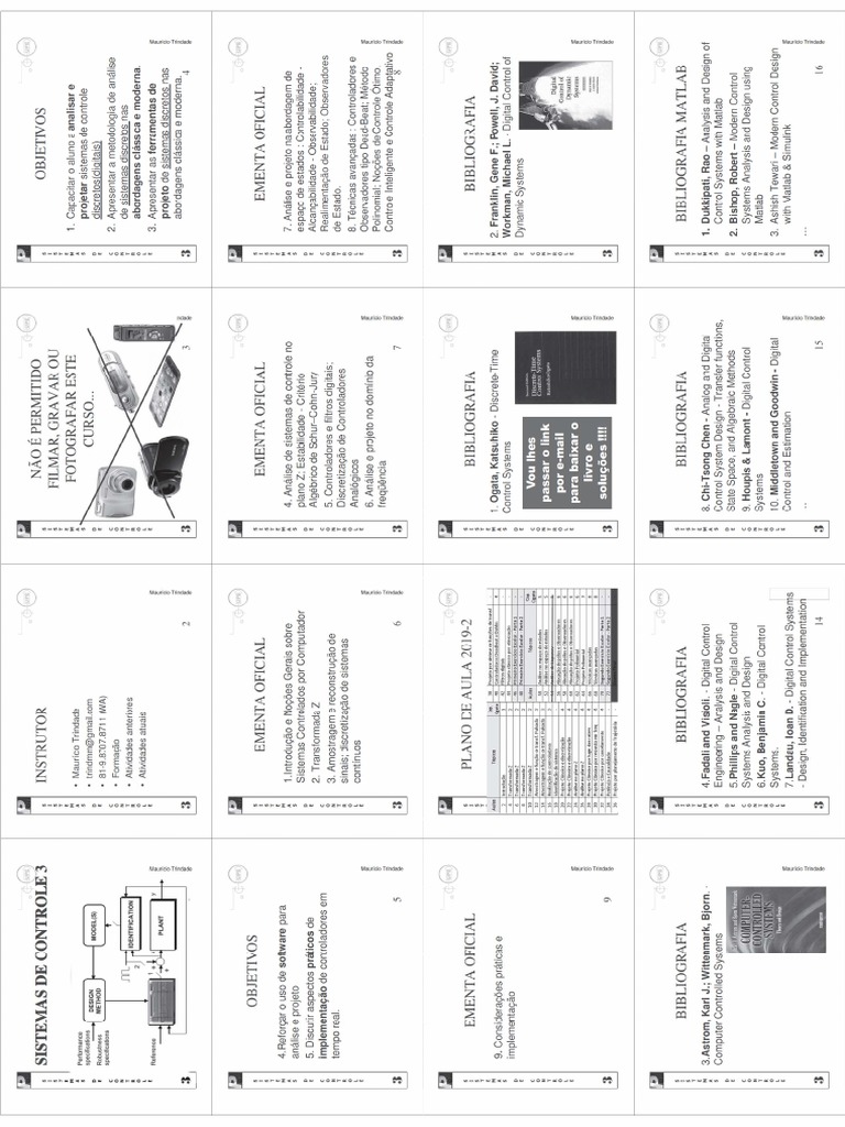 SC3 - Apostila Parte 1 - Apresentacao, Introducao e Transf Z | PDF