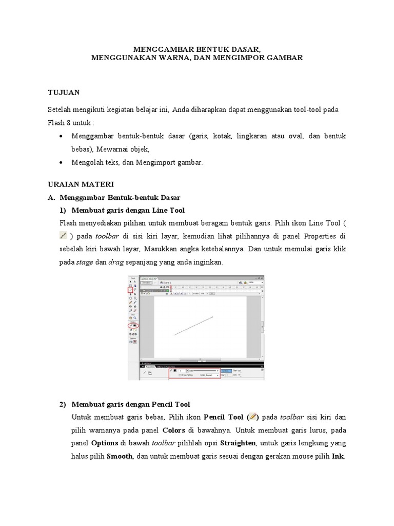 Menggambar Bentuk Dasar di Flash 8 | PDF