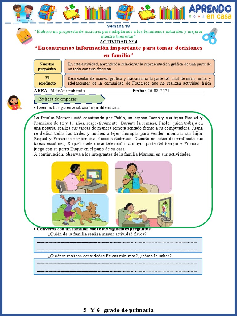 Actividad Física y Fracciones en Familia | PDF | Cognición