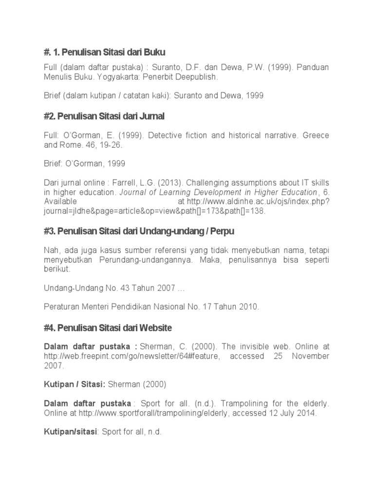 Cara Tulis Sitasi | PDF
