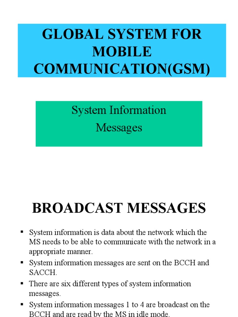 Global System For Mobile Communication (GSM) | PDF | Computer ...
