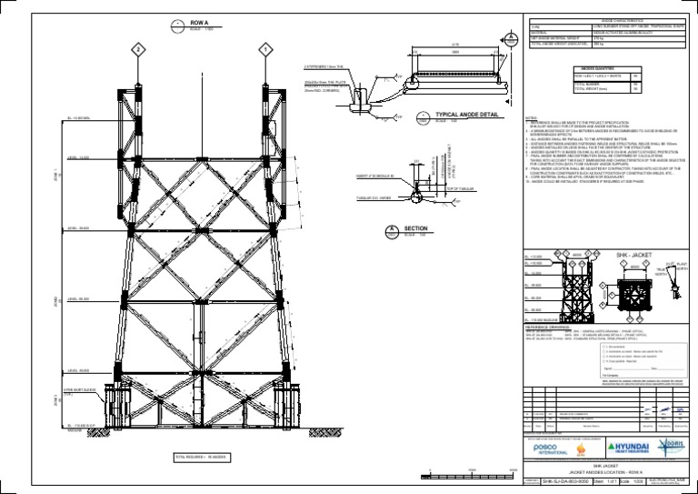 SHK-SJ-DA-803-0050 - Rev B SHK - Jacket Anodes Location - Row A | PDF ...