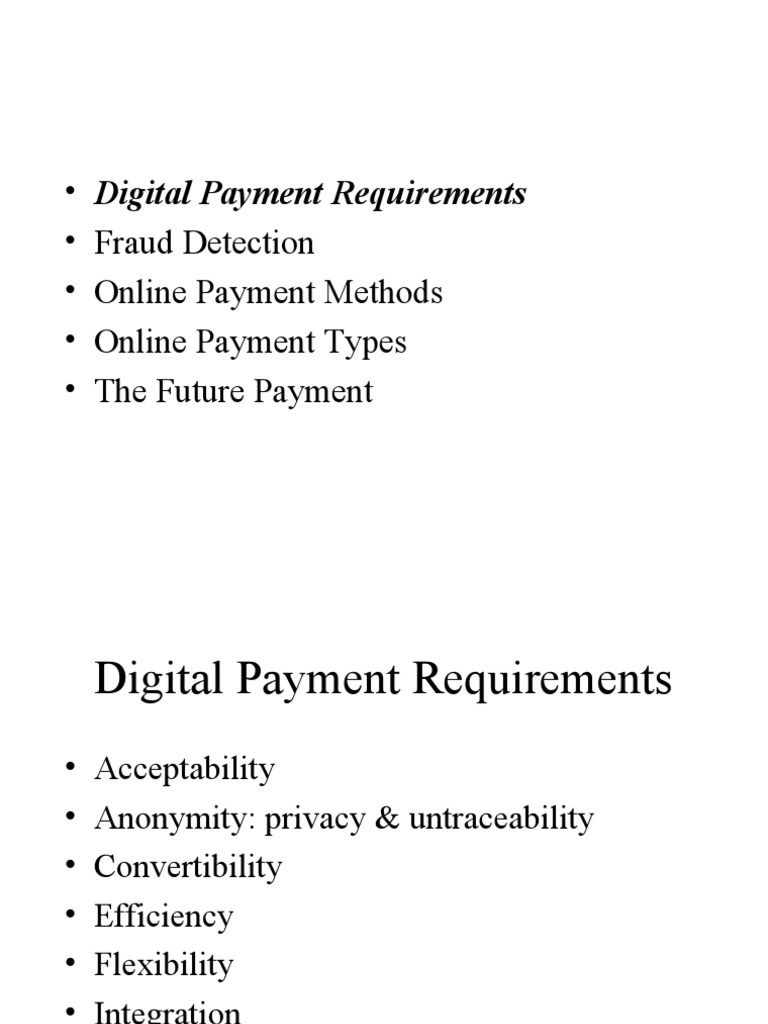Key Digital Payment Requirements | PDF | Payments | Credit Card