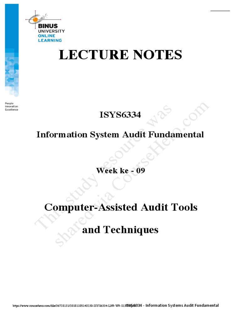 Computer-Assisted Audit Tools and Techniques | PDF