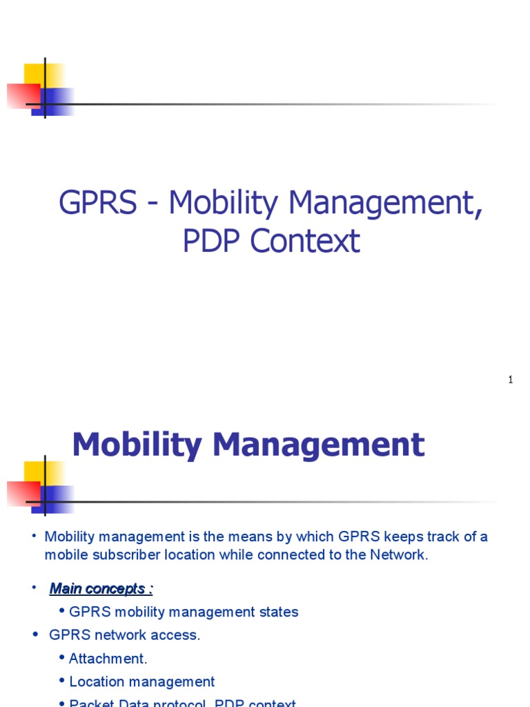 GPRS - Mobility Management, PDP Context | PDF | Computer Networking ...