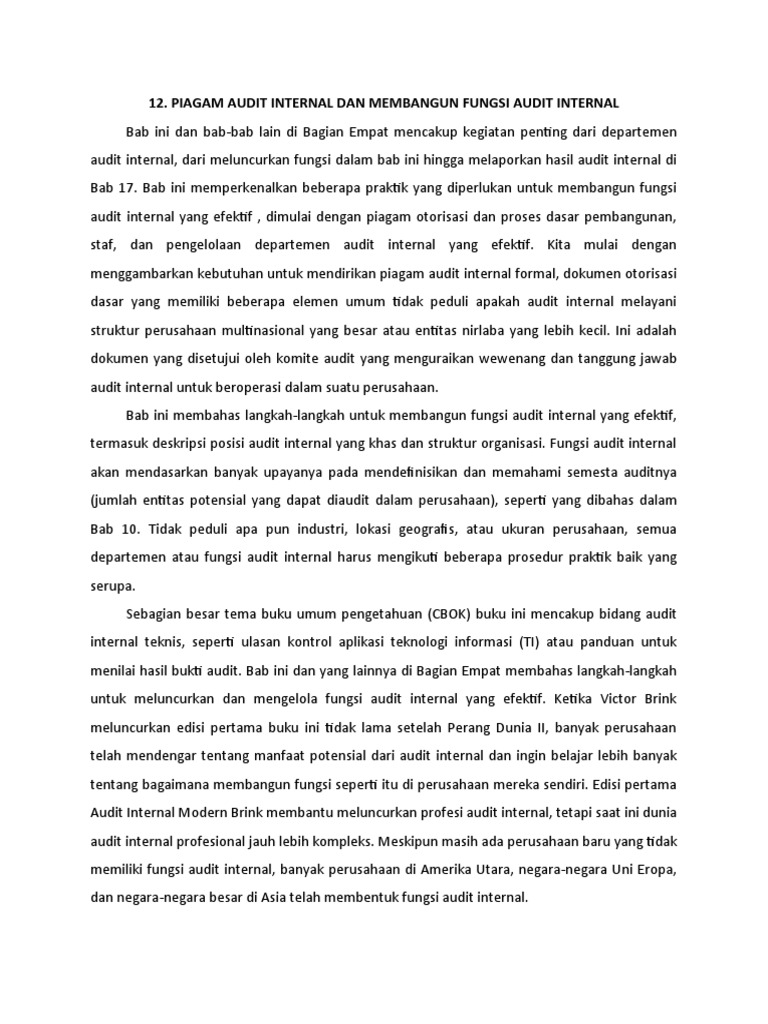 Internal Audit Charters and Building The Internal Audit Function | PDF