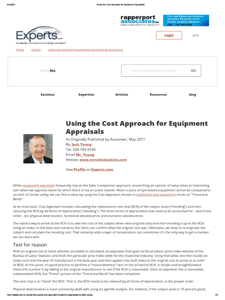 Pilihan Rule - Using The Cost Approach For Equipment Appraisals | PDF ...