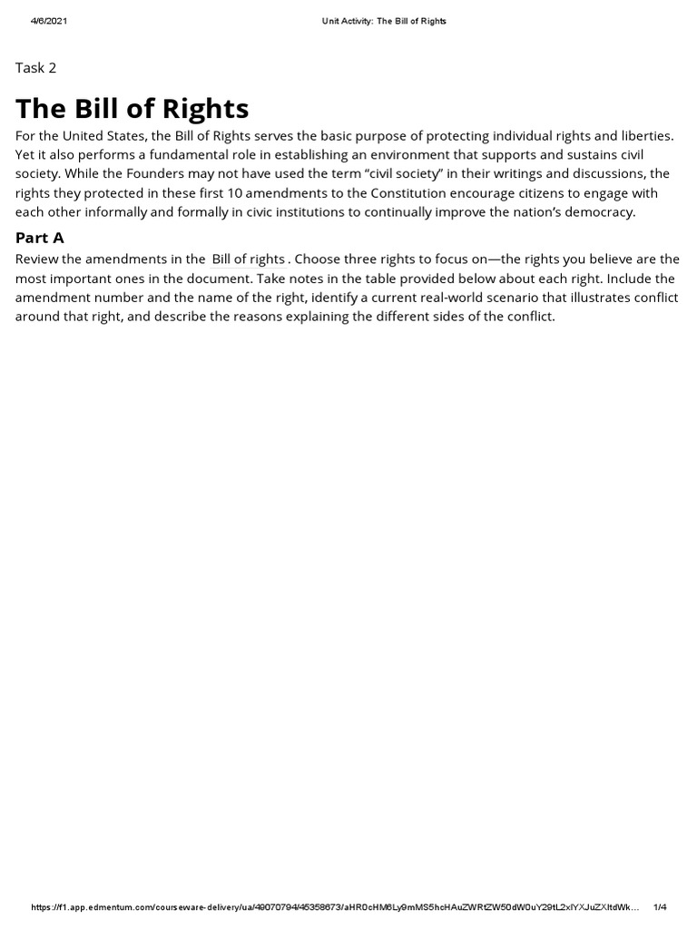 Unit Activity - Foundations of US Democracy Task2 | PDF | United States ...