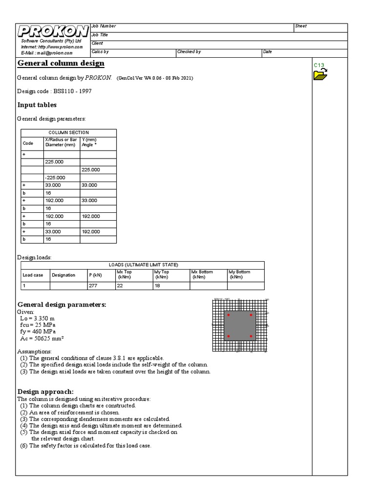 Column Prokon | PDF | Bending | Stress (Mechanics)