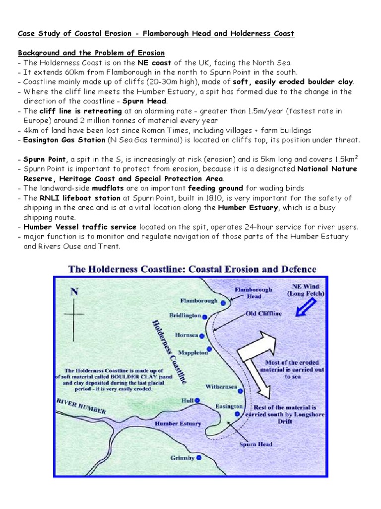 Case Study For Coastal Erosion Holderness Revision Notes | PDF | Beach ...