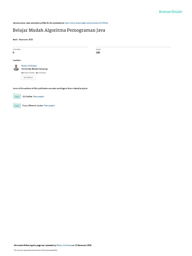 Belajar Mudah Algoritma Pemograman Java Sinopsis | PDF