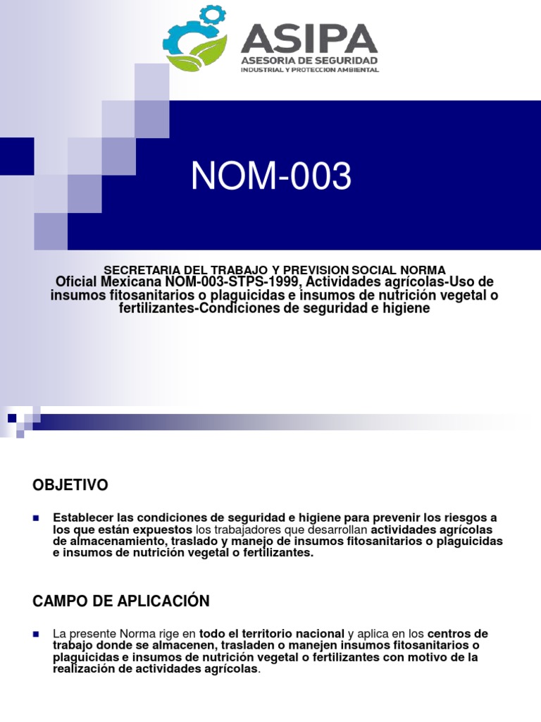 Nom 003 STPS | PDF | Pesticida | Fertilizante