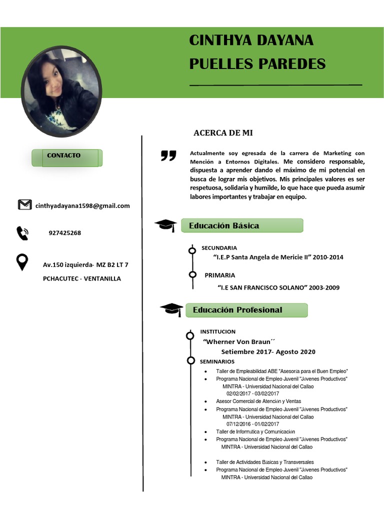 Cinthya CV | PDF