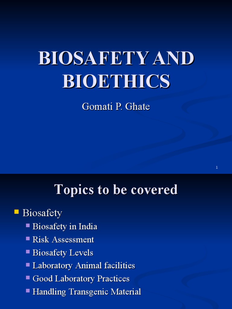 Biosafety Bioethics | PDF | Genetically Modified Organism | Genetic ...