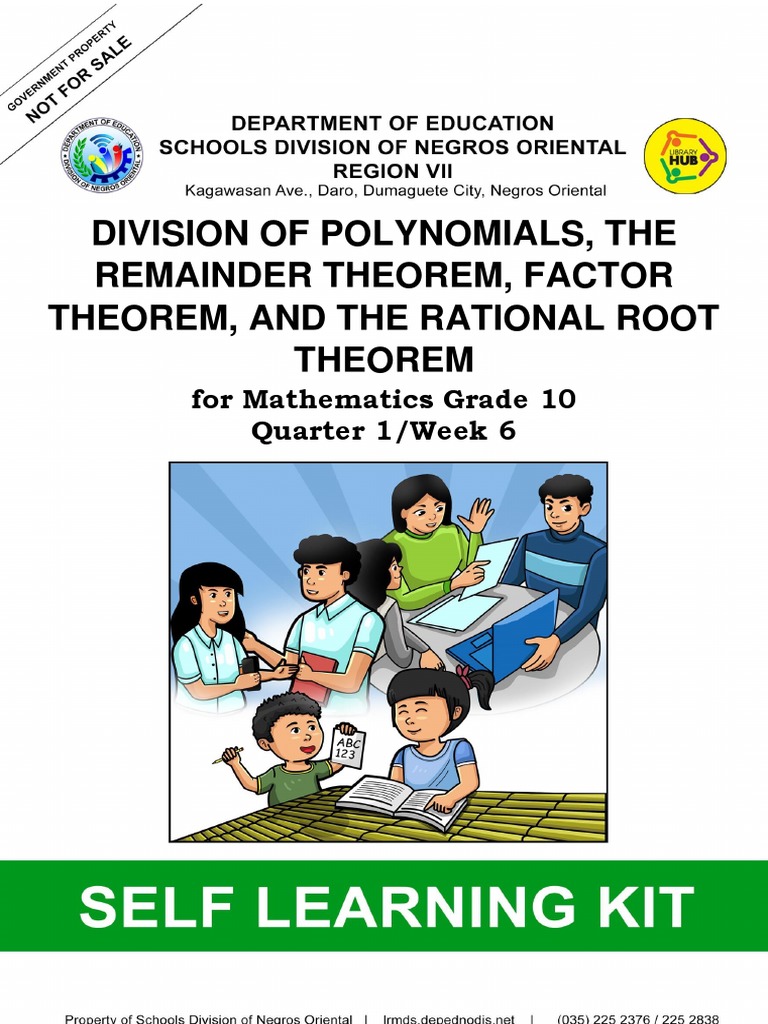 Division of Polynomials, The Remainder Theorem, Factor Theorem, and The ...