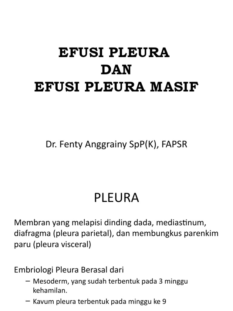 Efusi Pleura Dan Efusi Pleura Masif Blok 22 Tahun 2020 | PDF