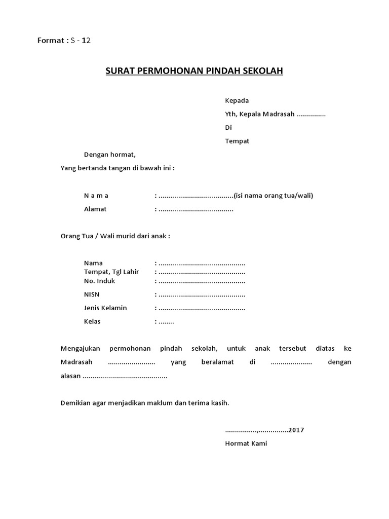 Contoh Surat Mutasi Masuk Dan Keluar | PDF