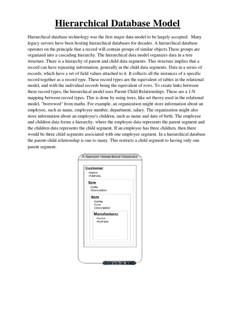 Hierarchichal Database Model | PDF | Hierarchy | Databases