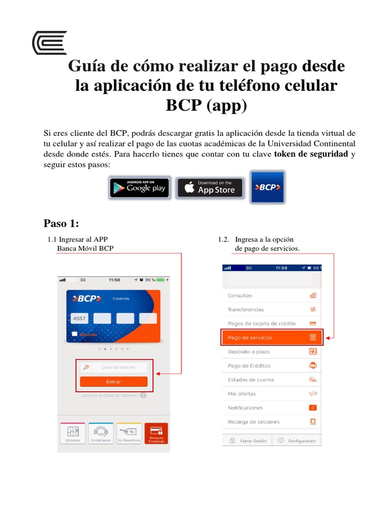 Guia Pago BCP App | PDF | Negocios | Finanzas y dinero