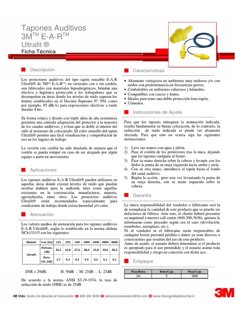 Tapones Auditivos - Ultrafit-3m | PDF