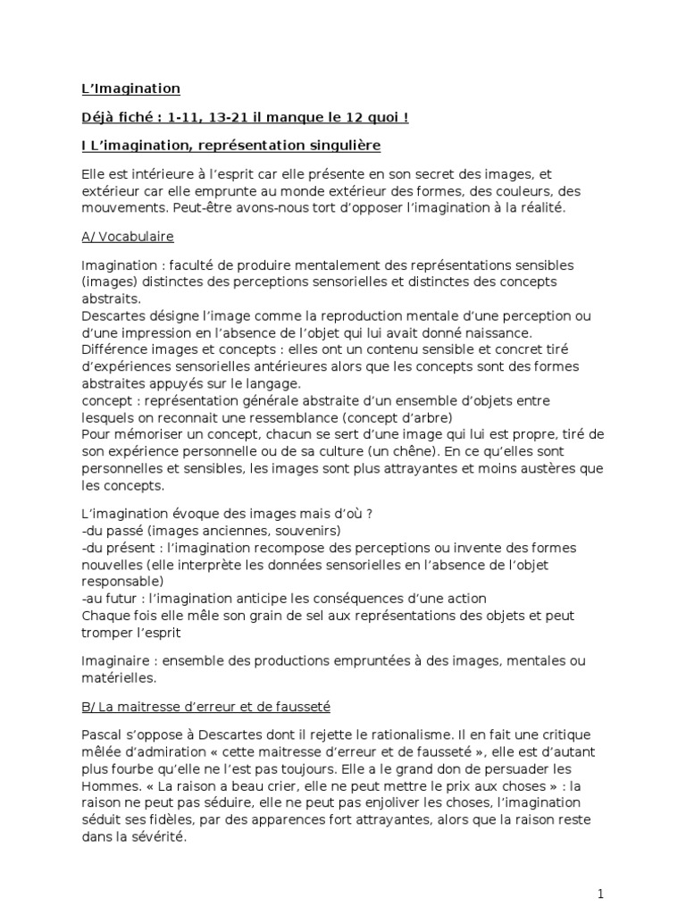 Comprendre l'Imagination humaine | PDF | Imagination | Rêve
