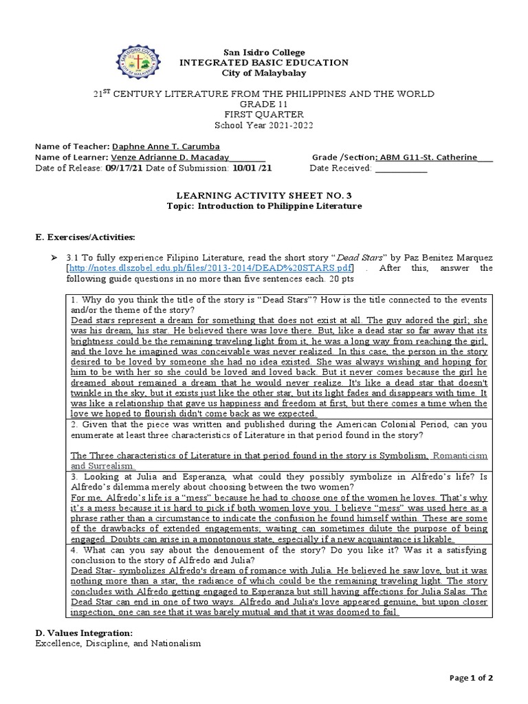 Intro To Phil Lit 21st Cen | PDF | General Fiction