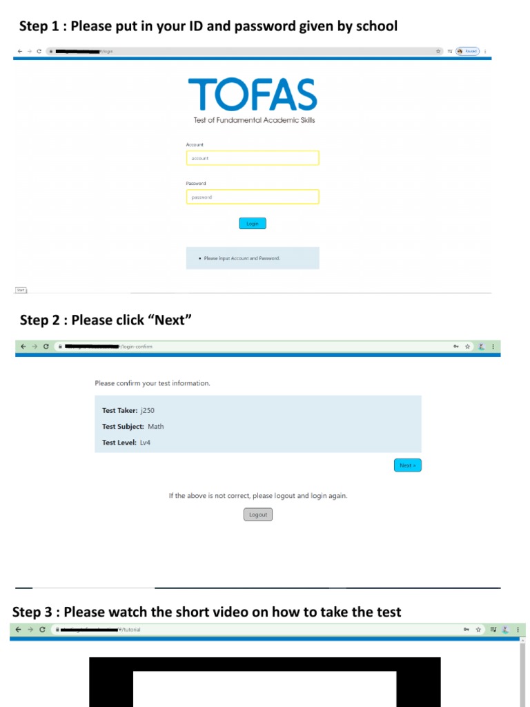 TOFAS International Mathematics Test - Steps and Guideline | PDF