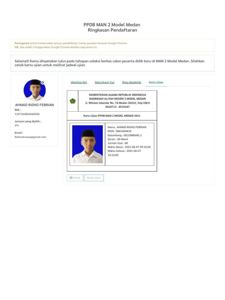 PPDB MAN 2 Model Medan | PDF