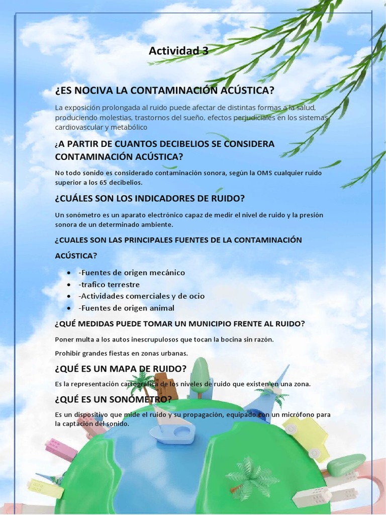 Contaminación Acústica: Impactos y Medidas | PDF