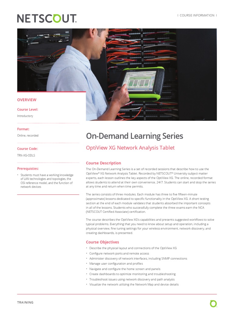 On-Demand Learning Series: Optiview XG Network Analysis Tablet | PDF ...