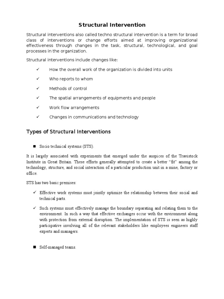 Structural Intervention | PDF | Business Process | System